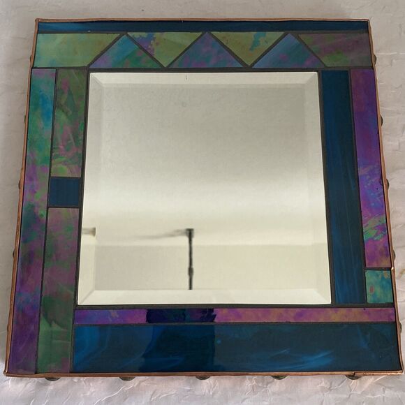 Wall Decor | Mountain Mosaics Stained Glass Copper Accent Mirror ...